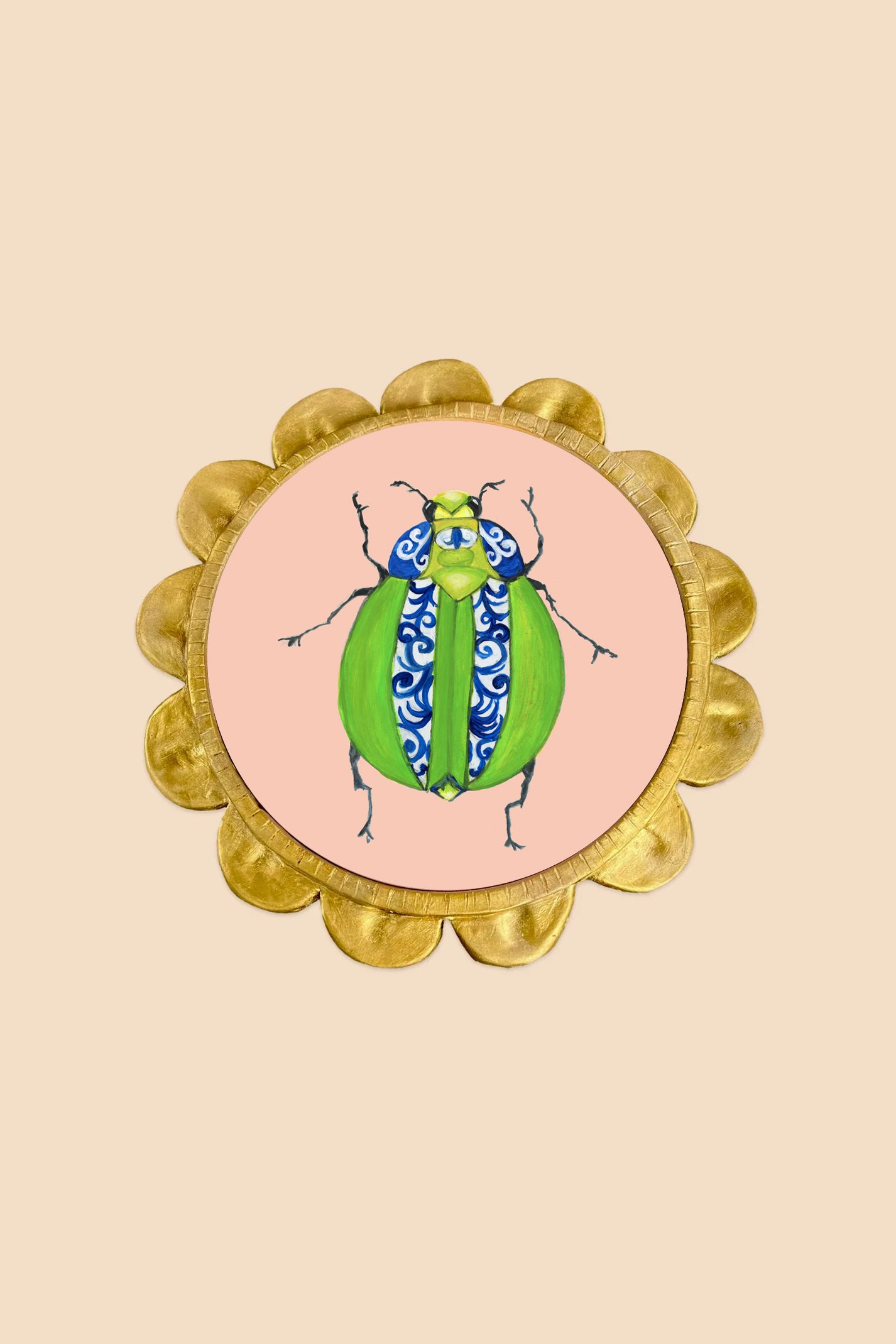 June Bug with Ceramic Flower Petal Frame – pop-joy-studio